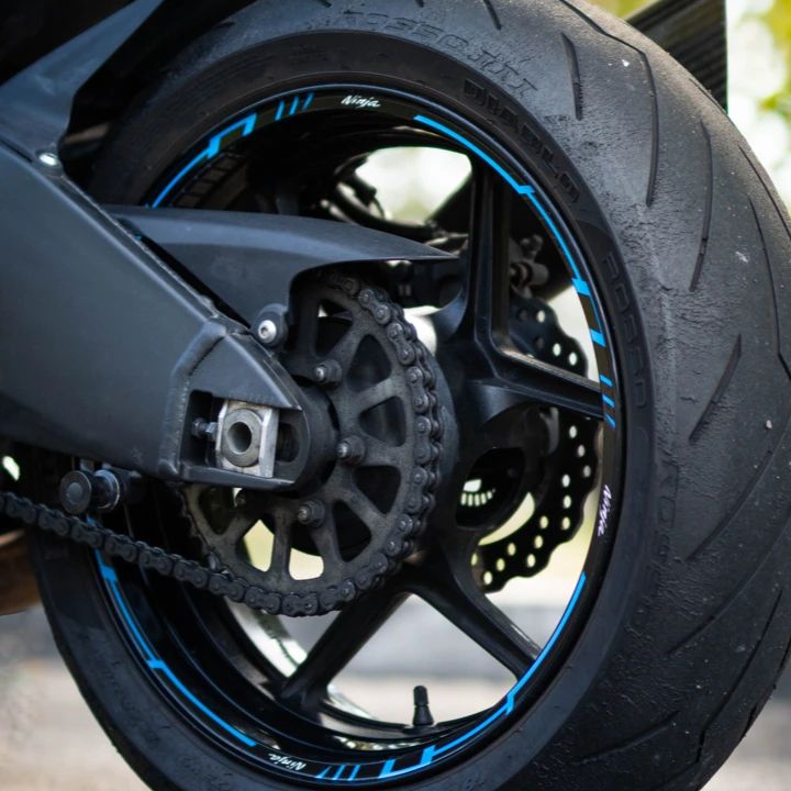 For Kawasaki Ninja Logo 17 inch Rim Wheel Stickers XA01B Rim Skin Decal ...