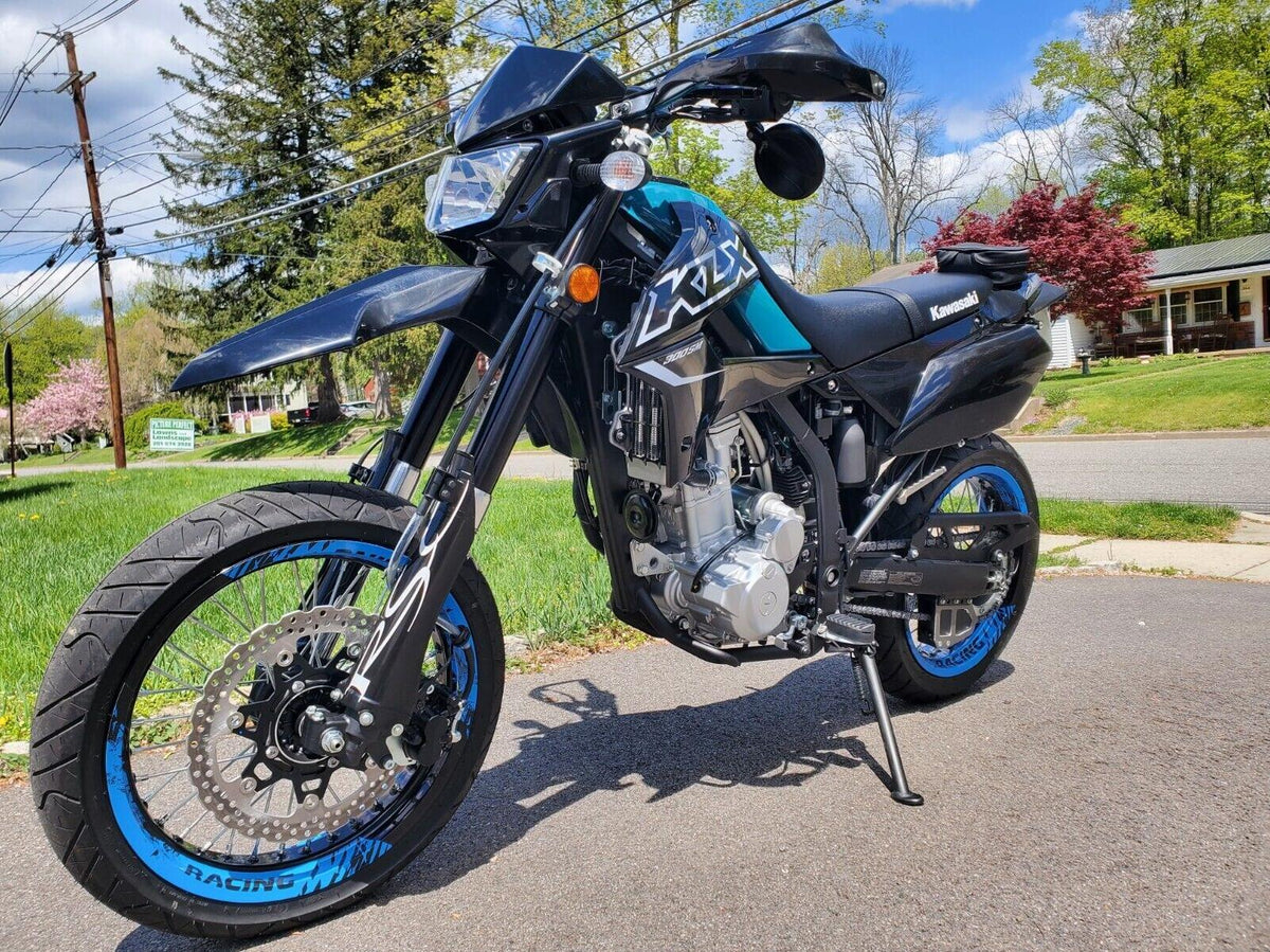 For Kawasaki KLX300SM 17 inch Rim Wheel Stickers S08B 2-Piece Decal Aq ...