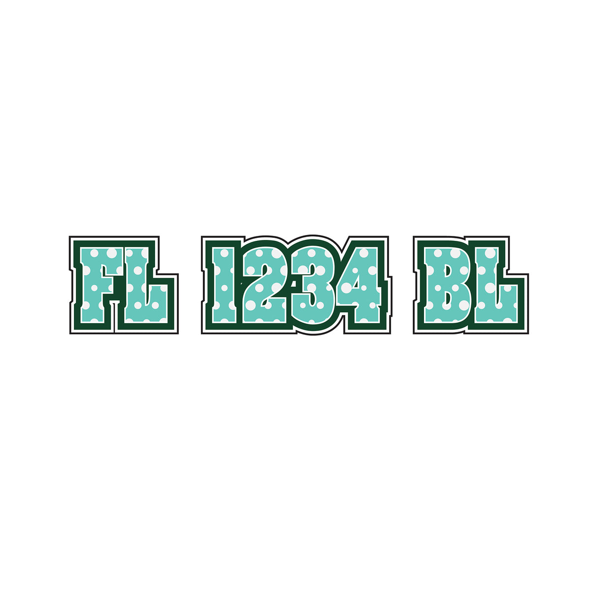 Custom Boat Registration Numbers Stickers Letter Decal 2pcs - Dot Gree ...