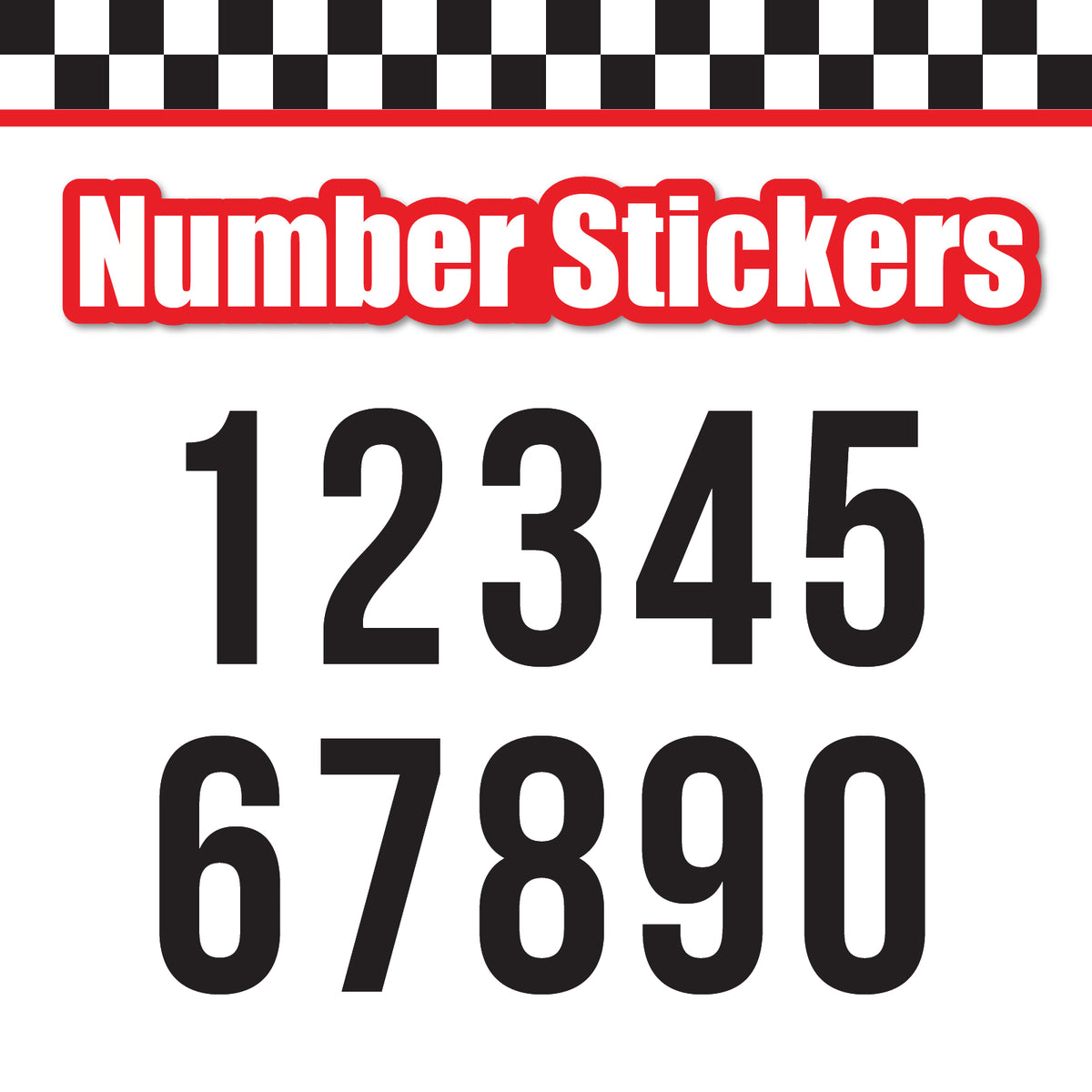 Single Number Decal Sticker Individual Numbers Decals 3 pcs Color Solid ...