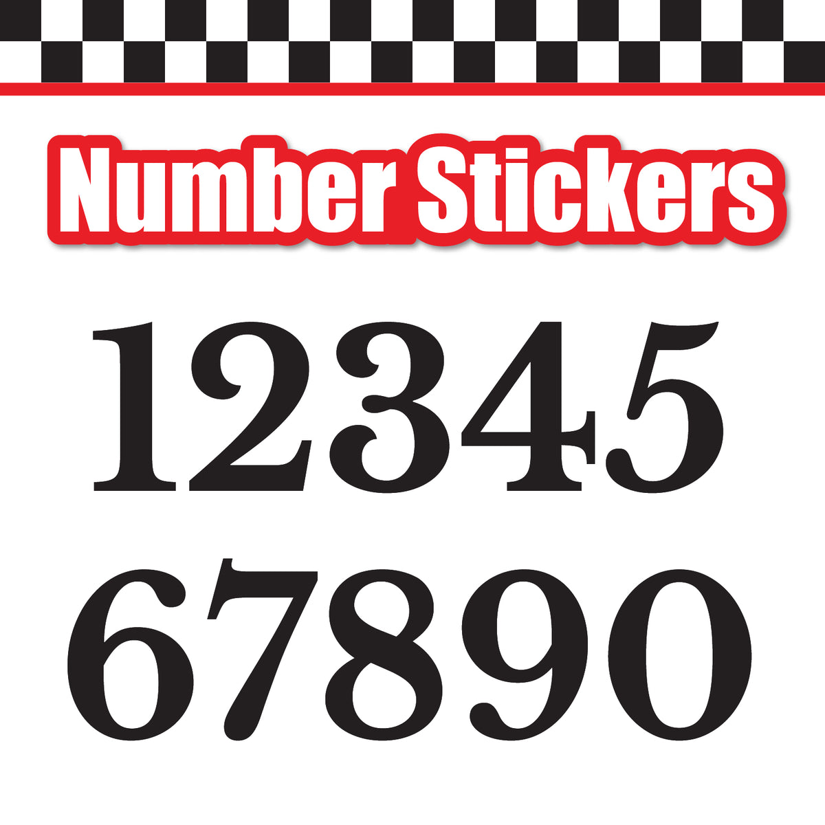 Single Number Decal Sticker Individual Numbers Decals 3 pcs Color Solid ...
