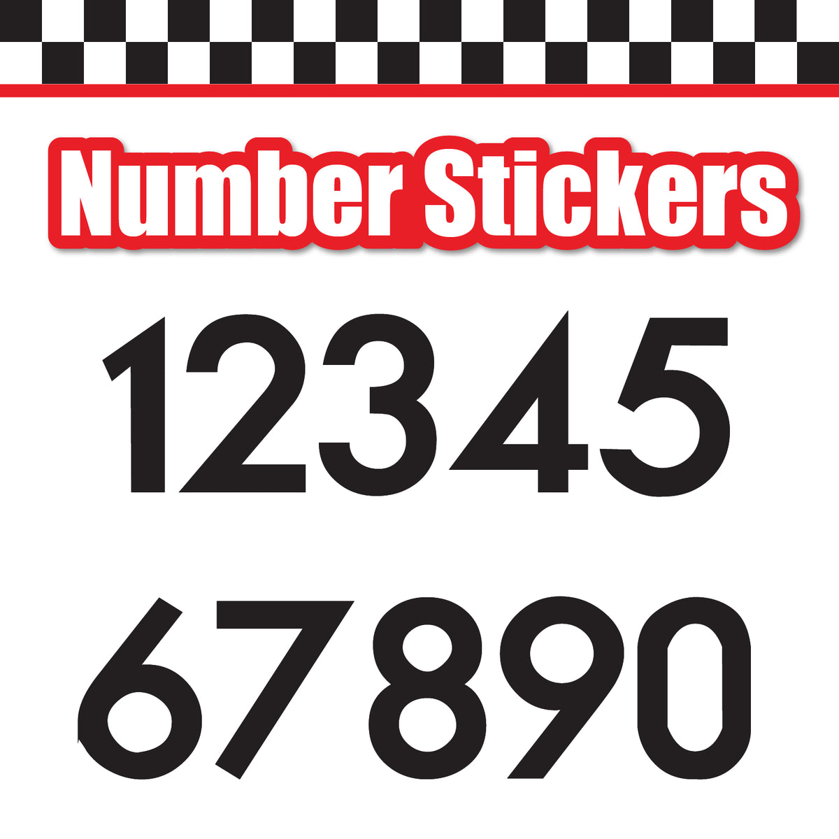 Single Number Decal Sticker Individual Numbers Decals No Movement Bold ...