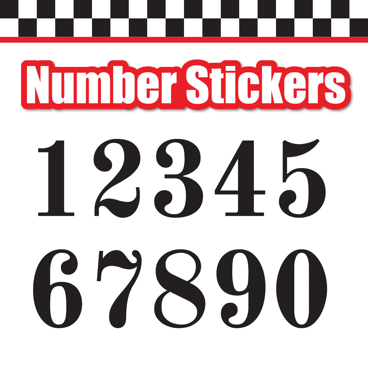 Single Number Decal Sticker Individual Numbers Decals Old Standard TT ...