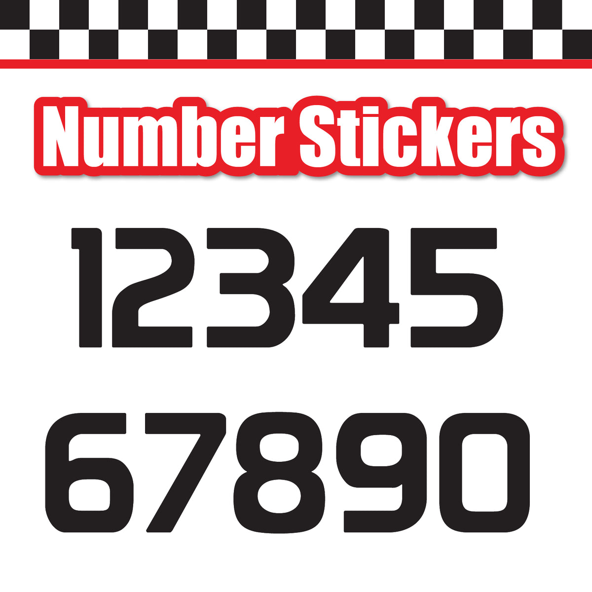 Single Number Decal Sticker Individual Numbers Decals Prototype Font ...