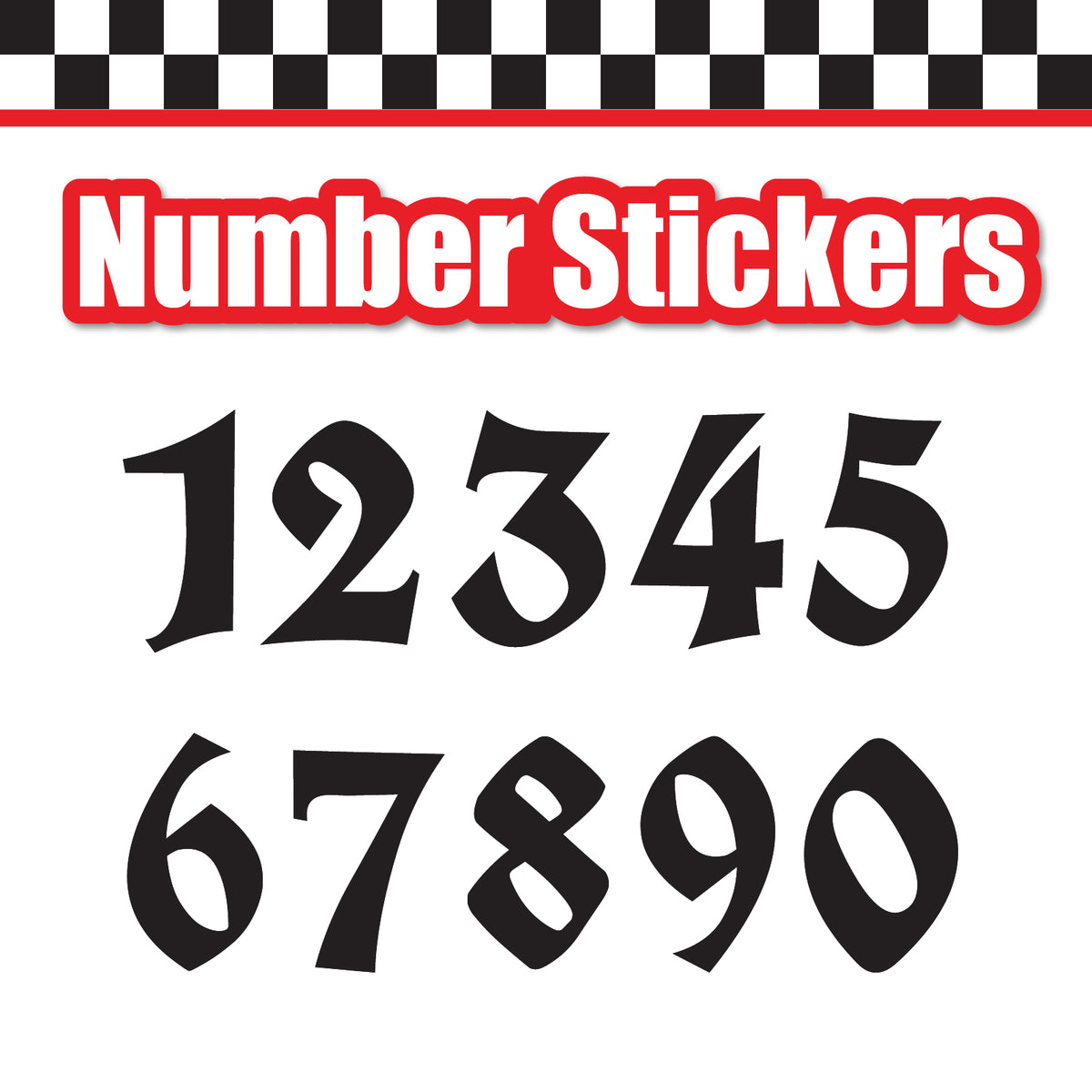 Single Number Decal Sticker Individual Numbers Decals 3 pcs Color Solid ...