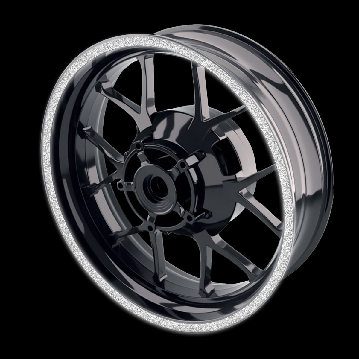 17 inch White Reflective Standard Edge Rim Sticker Universal Motorcycle ...