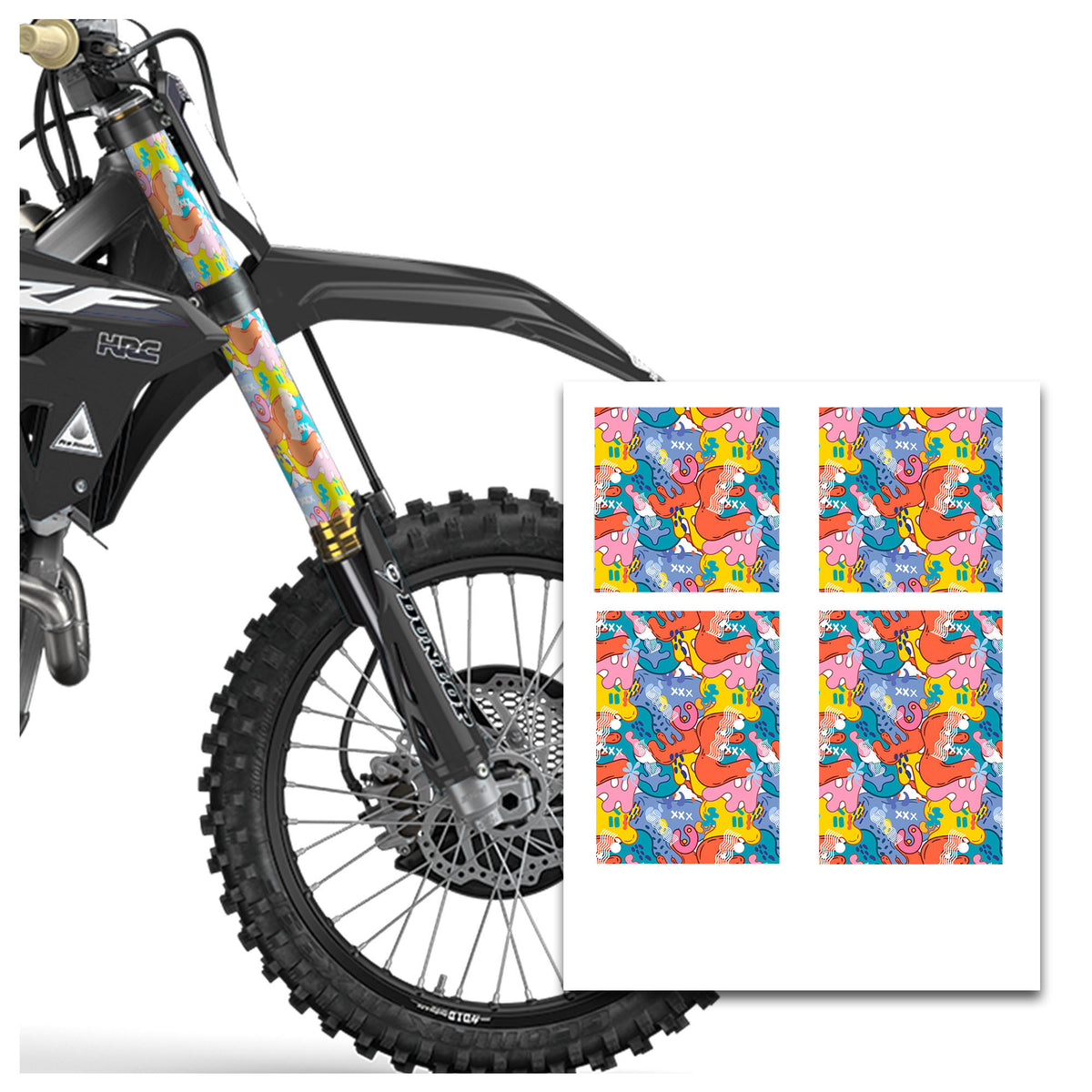 MX Drit Bike Front Fork Wrap Sticker Protection TT16 Doodle ...