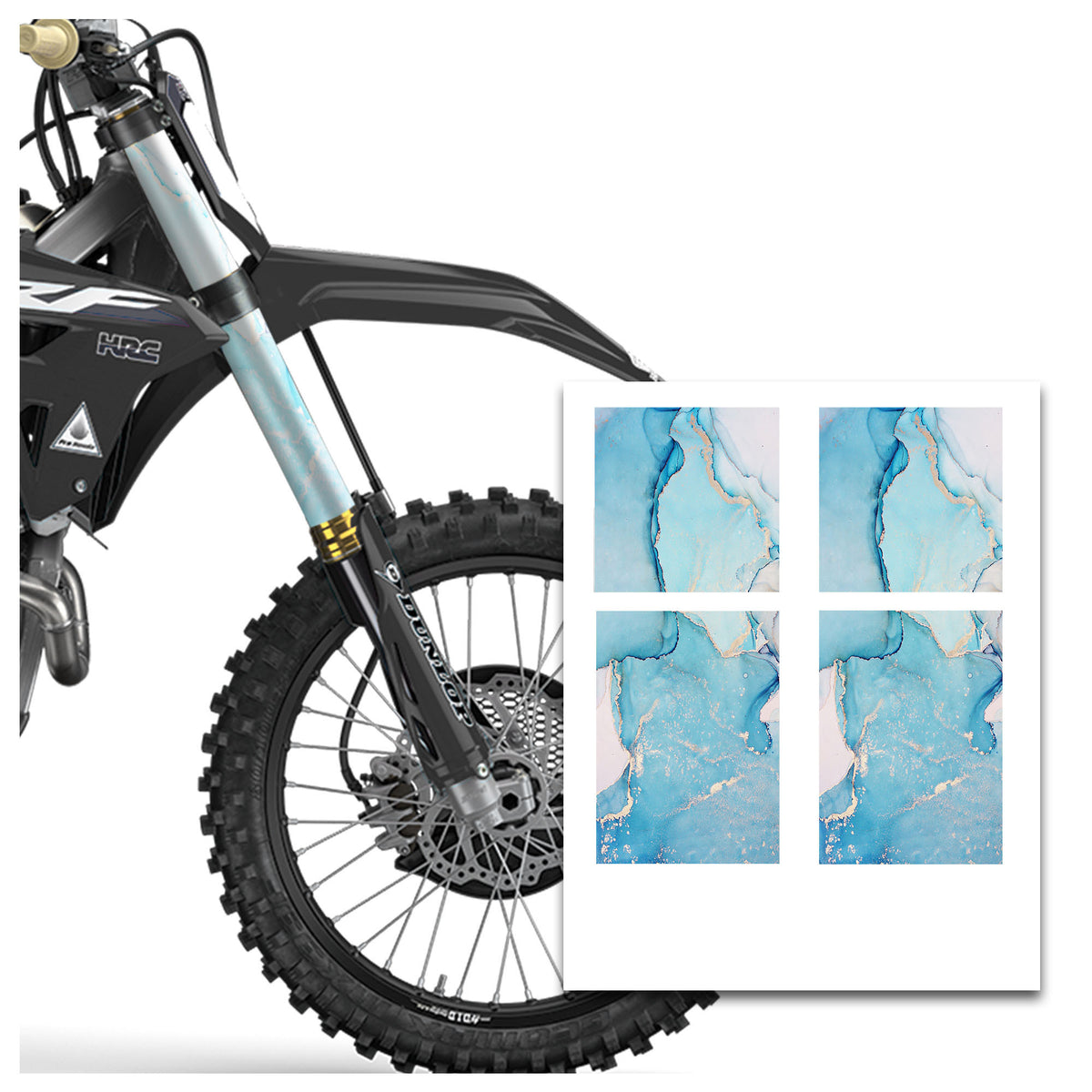 MX Drit Bike Front Fork Wrap Sticker Protection TT21 Sea | StickerBao ...