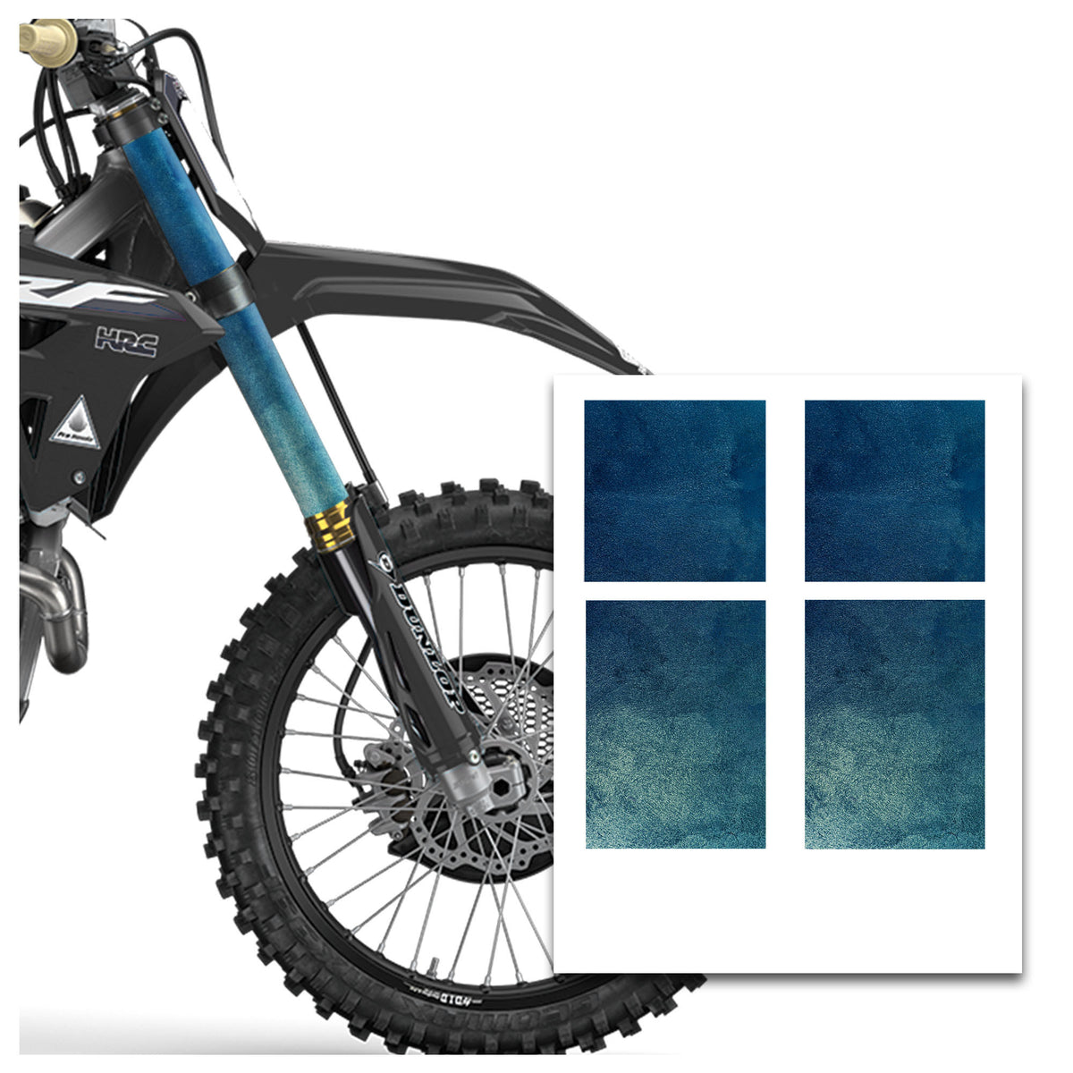 MX Drit Bike Front Fork Wrap Sticker Protection TT29 Gradient Blue ...