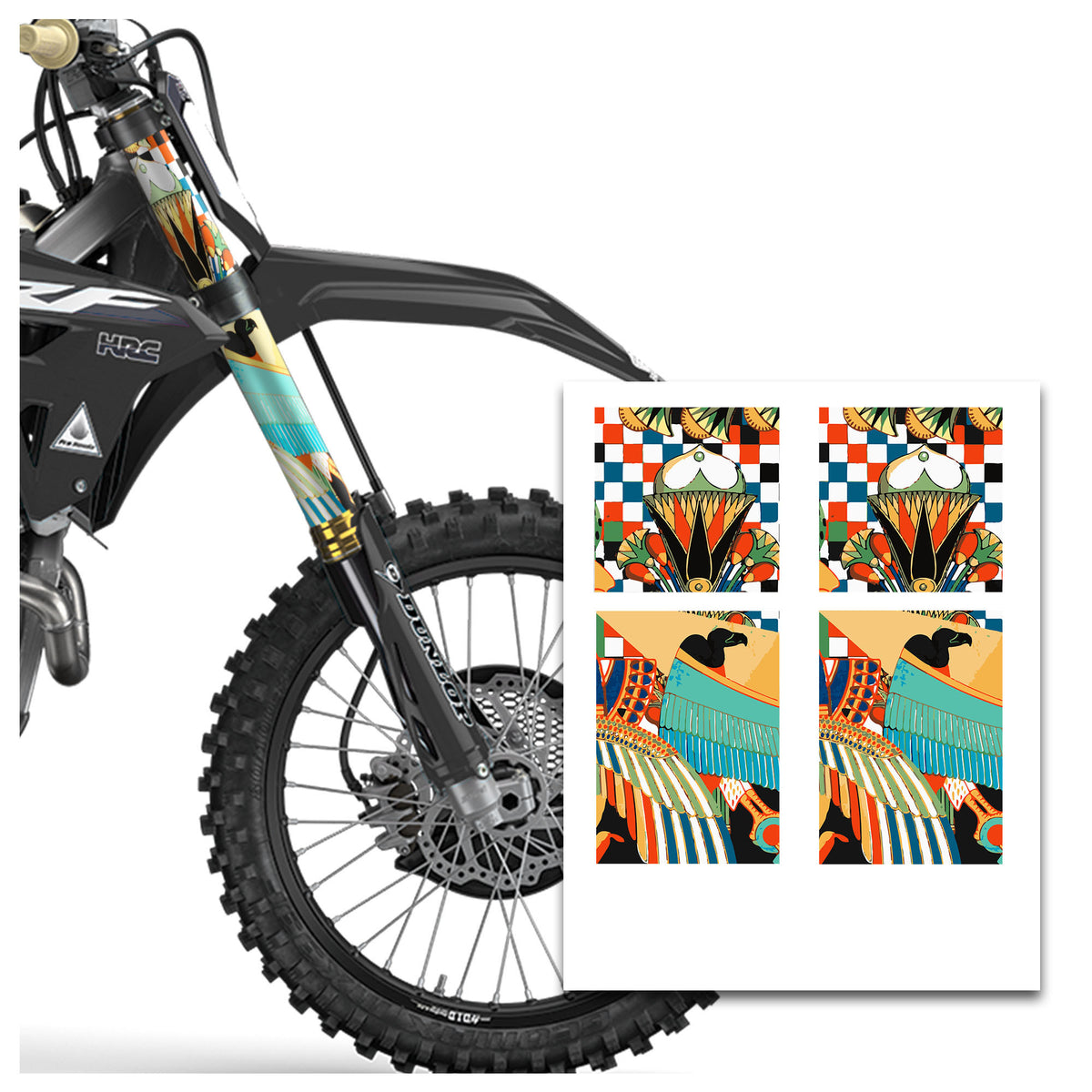 MX Drit Bike Front Fork Wrap Sticker Protection TT34 Rural | StickerBao ...